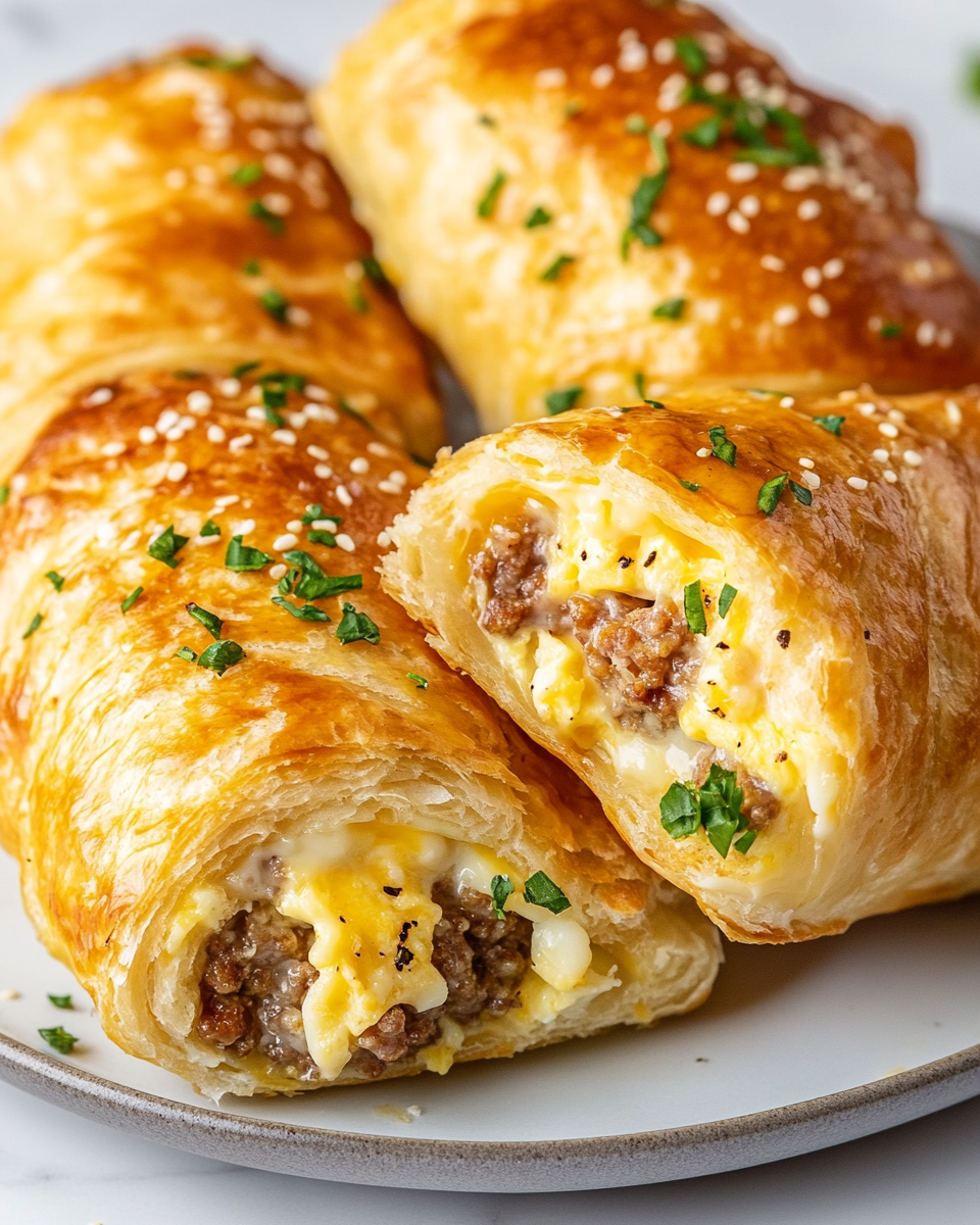 Cheesy Turkey Sausage Egg Breakfast Rolls - Toptastefulrecipes