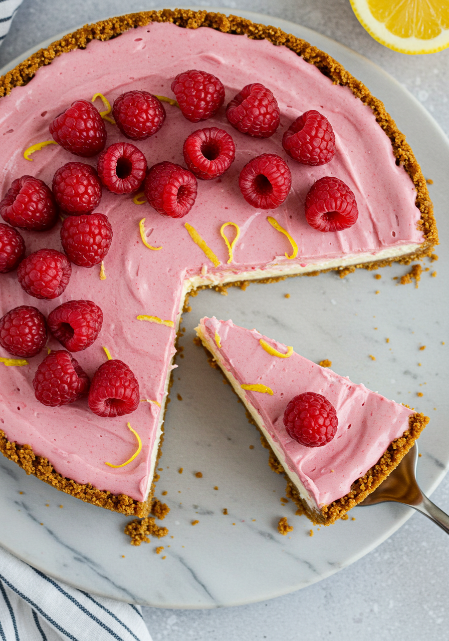 No-Bake Lemon Raspberry Cheesecake - Toptastefulrecipes