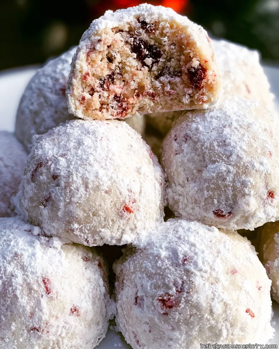 Cherry Snowball Cookies