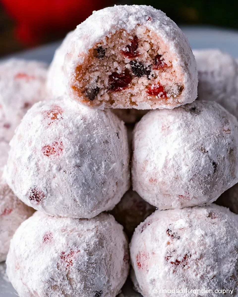 Cherry Snowball Cookies