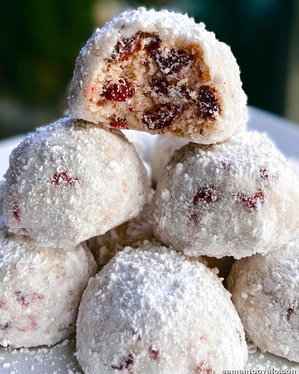 Cherry Snowball Cookies