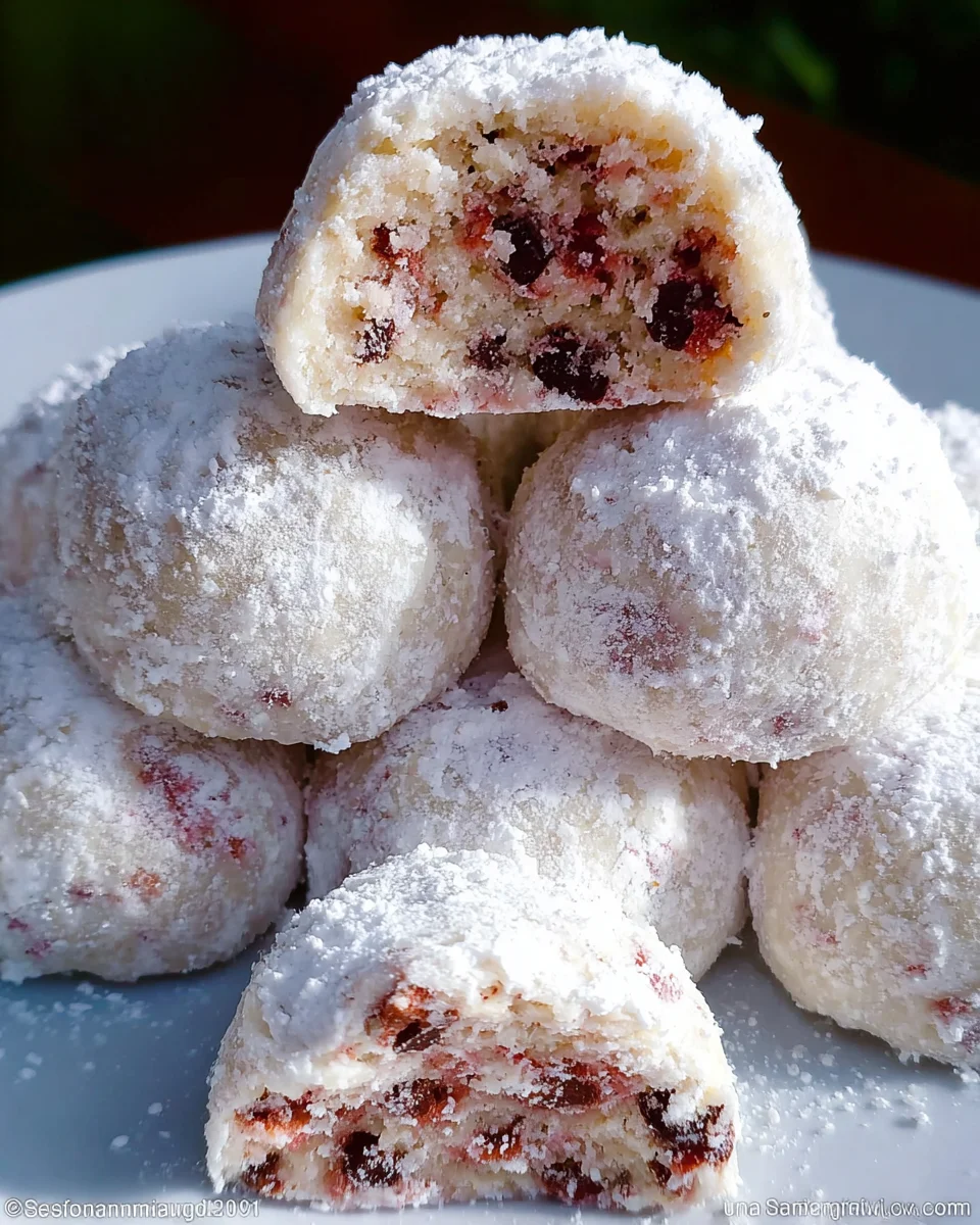 Cherry Snowball Cookies