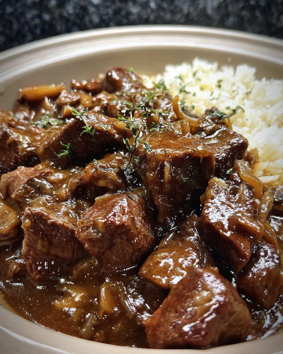 Crockpot Beef Tips & Gravy
